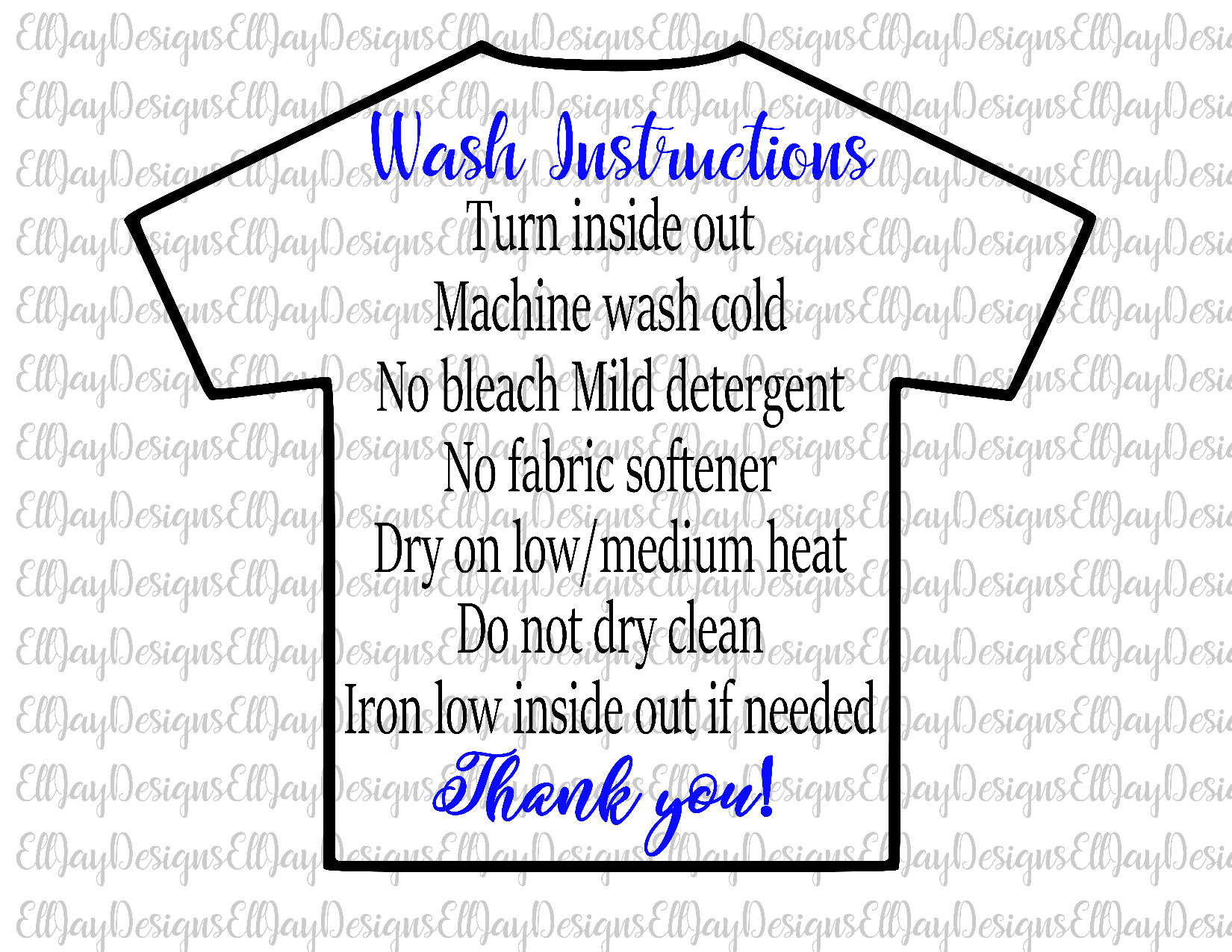 Shirt Wash Instructions Svg HTV Shirt Care Card Care Card - Etsy Canada