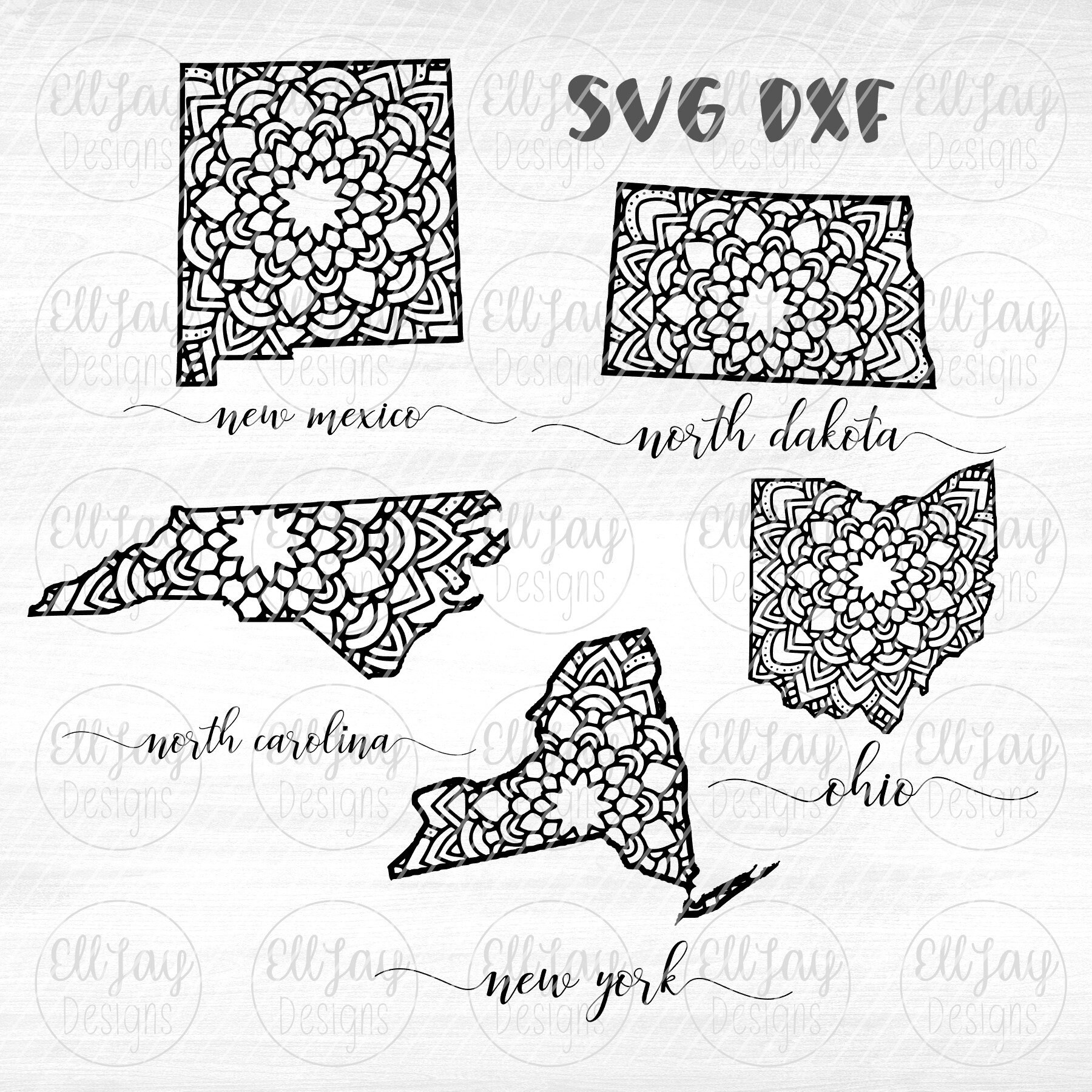 50 States SVG Mandala States Svg Svg Bundle 50 Designs - Etsy