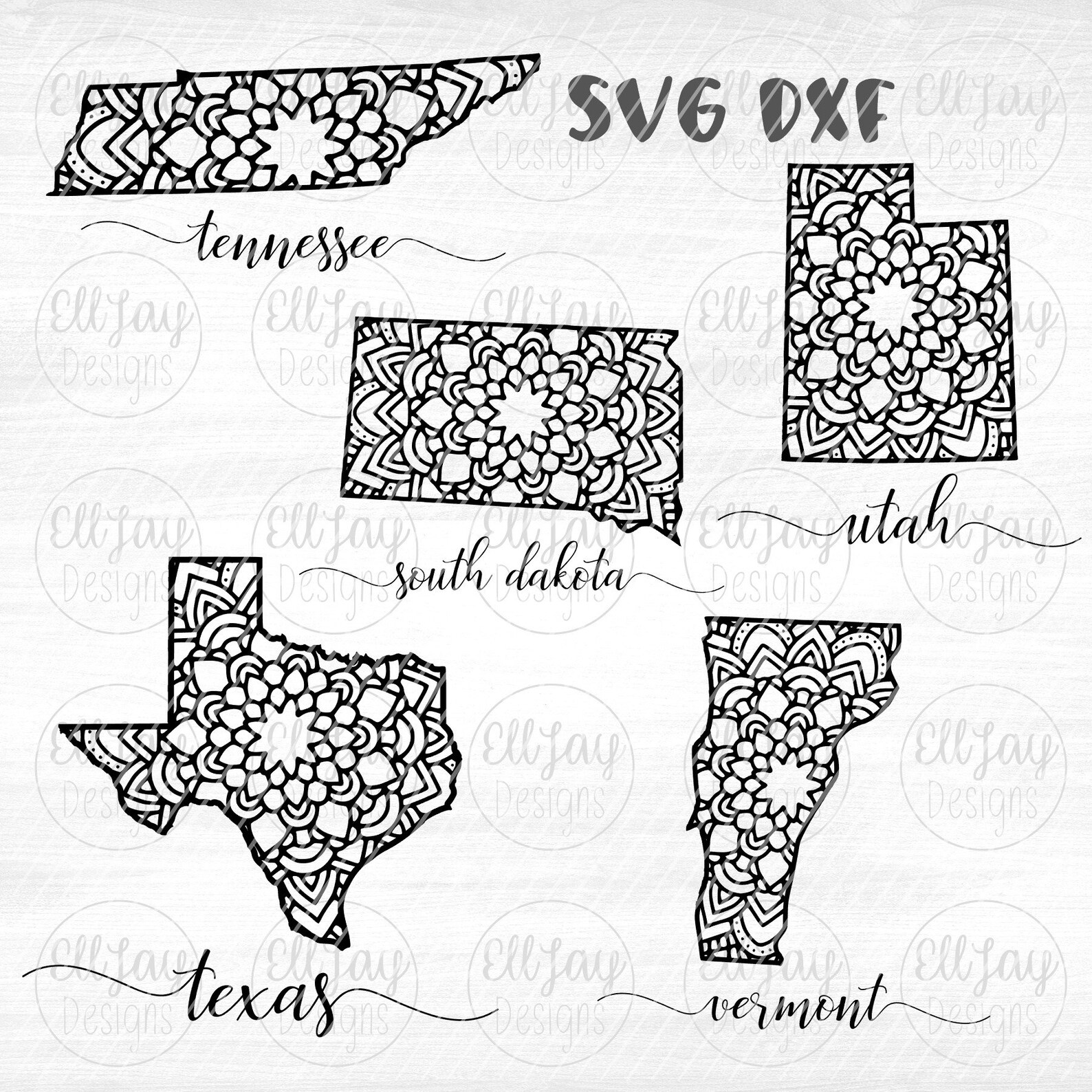 50 States SVG Mandala States Svg Svg Bundle 50 Designs - Etsy