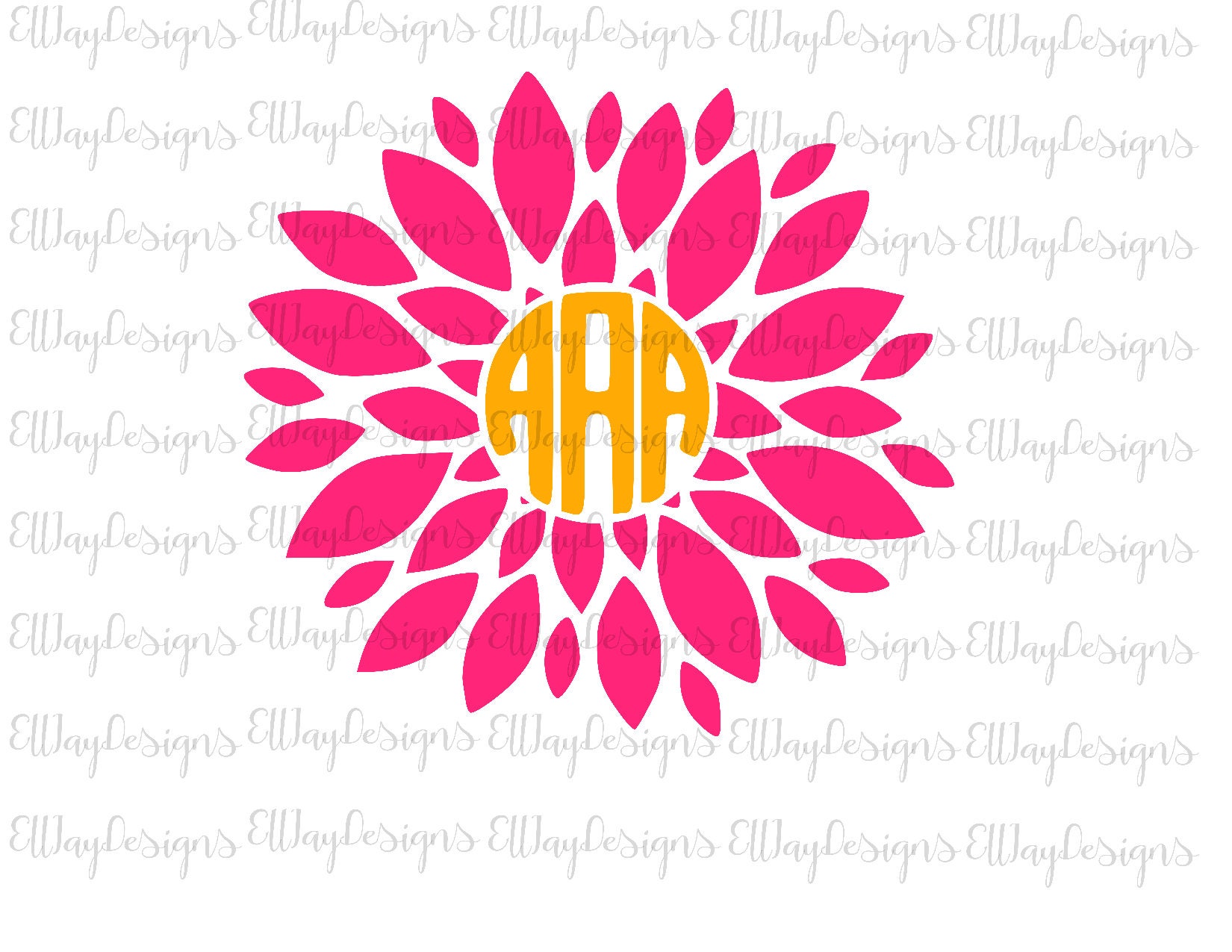 Monogram Flower Svg - Etsy
