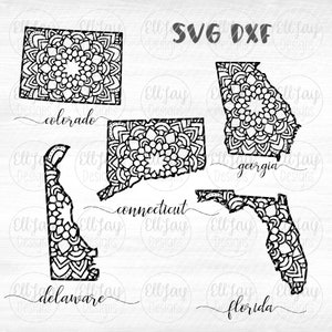 50 States SVG, Mandala States Svg, Svg Bundle, 50 Designs, Fancy State ...