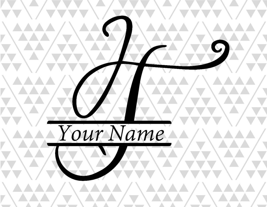 Monogram Letter T, Split Letter T, Silhouette Files, Digital Cut Files ...