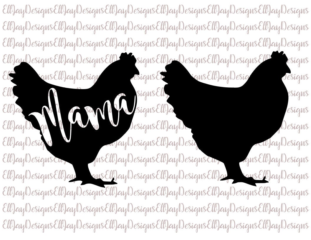 Mama Hen Svg hen svg mama hen cut files hen cut files farm | Etsy