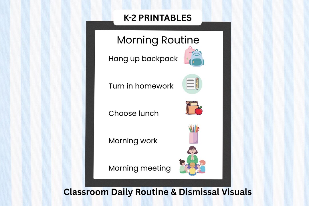 Classroom Daily Routines & Dismissal Visuals (K–2) - Etsy
