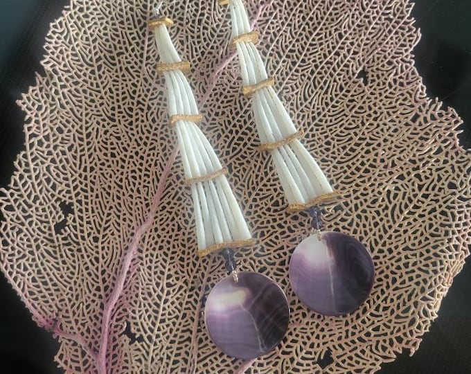 Dentalium Shell Tiered Authentic Potawatomi Native American Earrings ...
