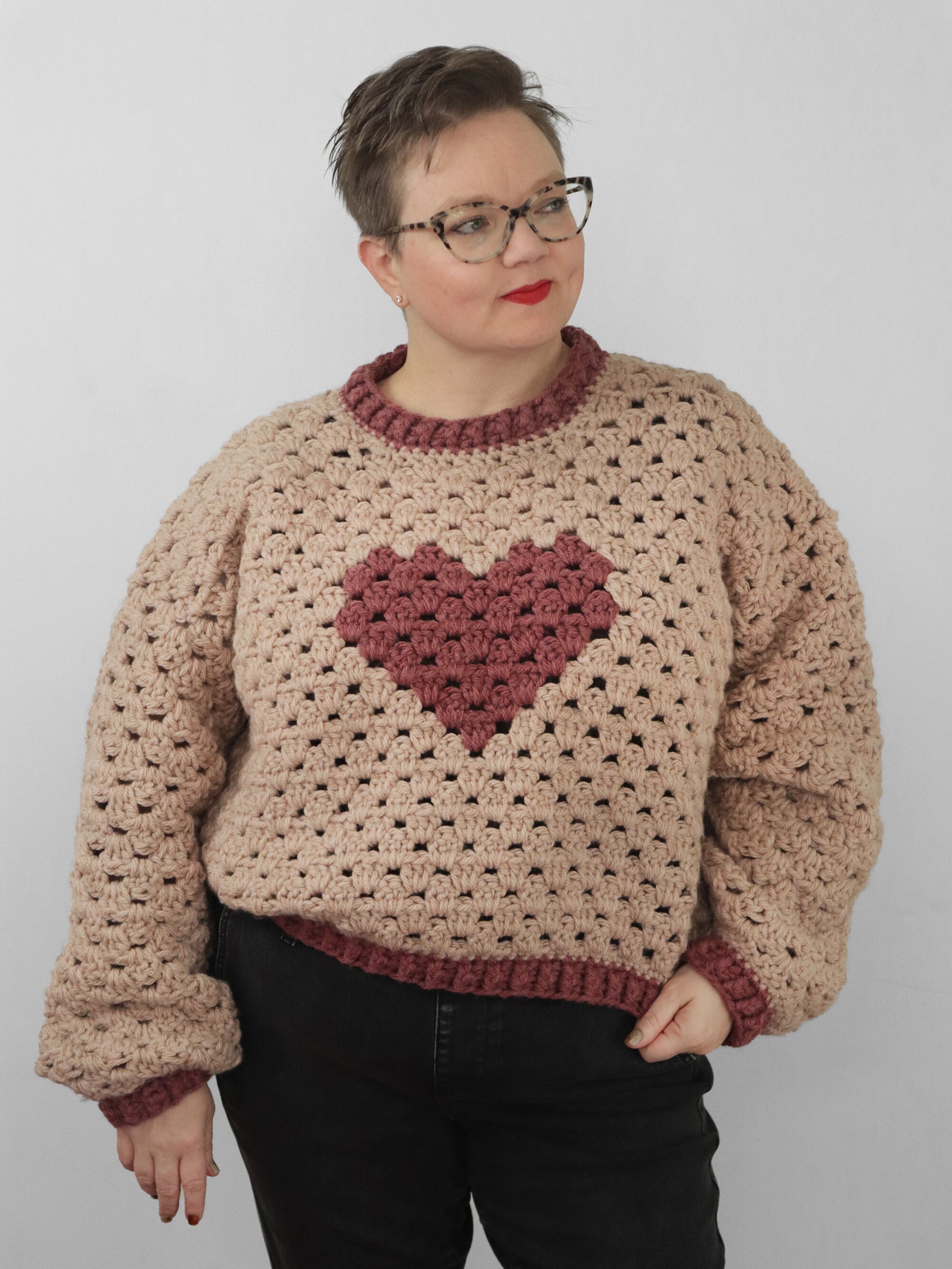 Infatuation Sweater Crochet Pattern Bulky Yarn, Oversized, Large Plus ...