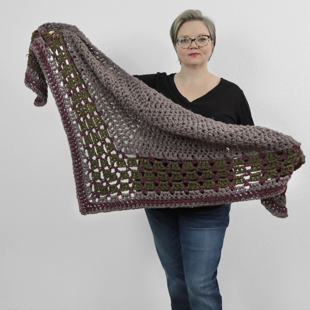 Vasix Shawl Crochet Pattern Bulky Yarn Beginner Easy Quick Stitch Cozy ...