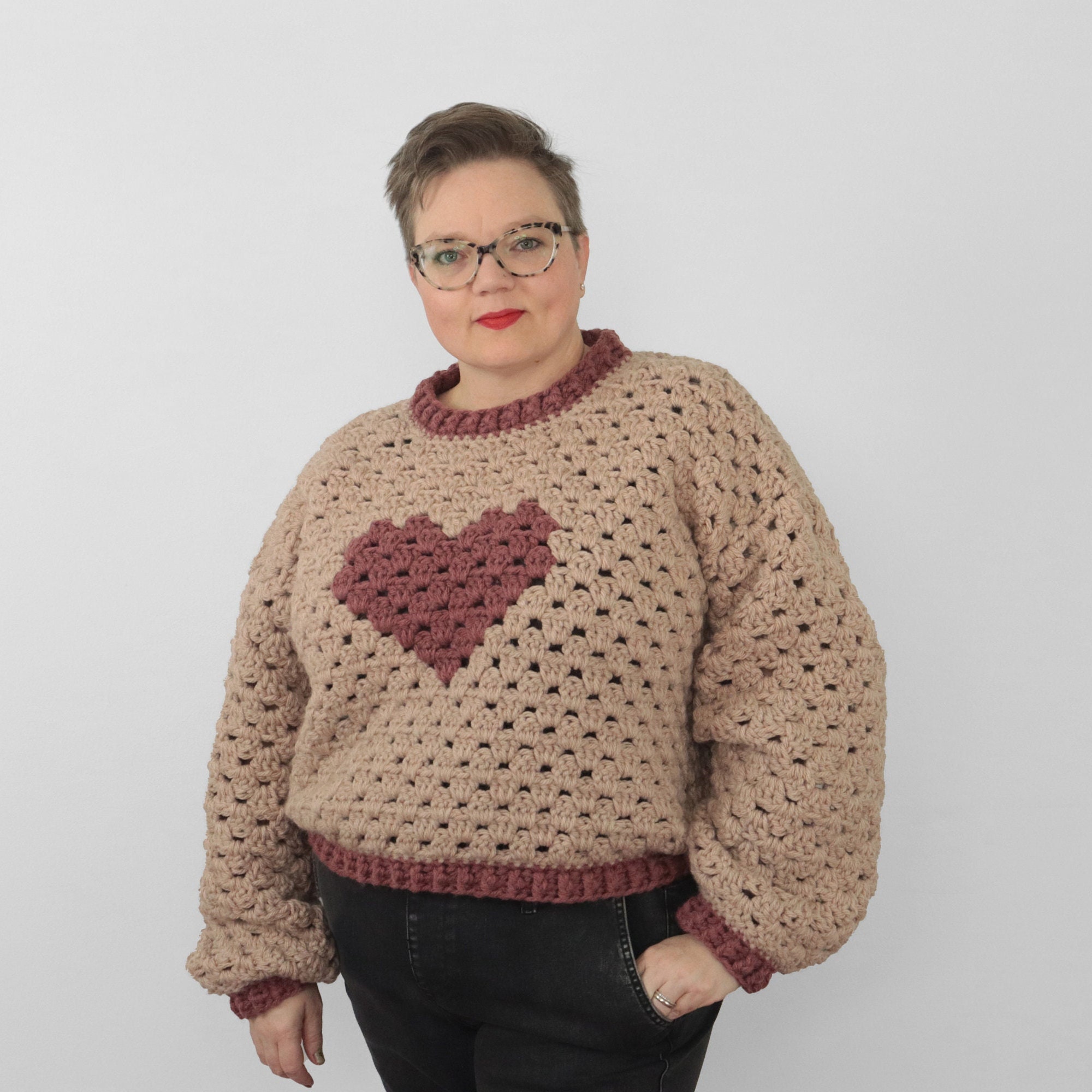 Infatuation Sweater Crochet Pattern Bulky Yarn, Oversized, Large Plus ...