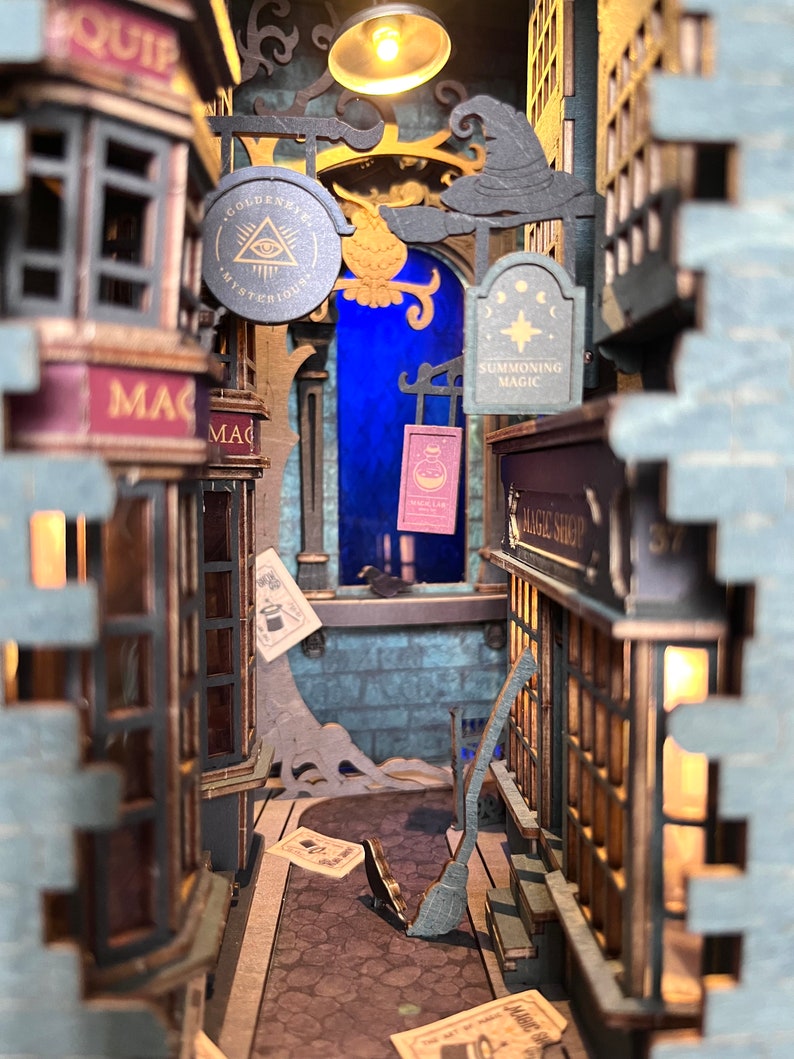 Magic Alley Bookshelf Insert Diagon Alley Bookshelf Diorama Miniature ...