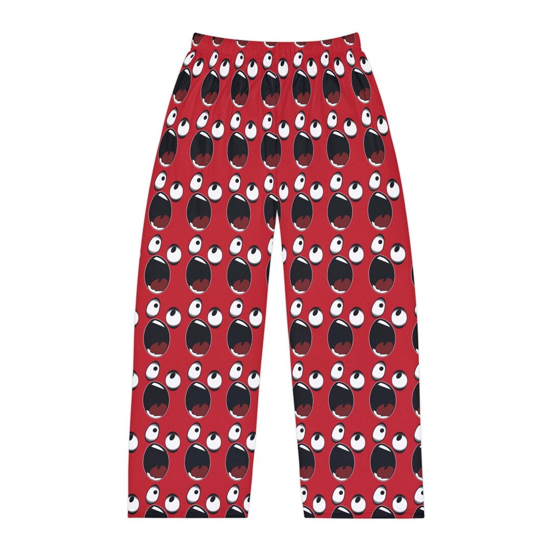 Funny Men's Pajama Pants With Cartoon Faces, Cozy Lounge Trousers ...