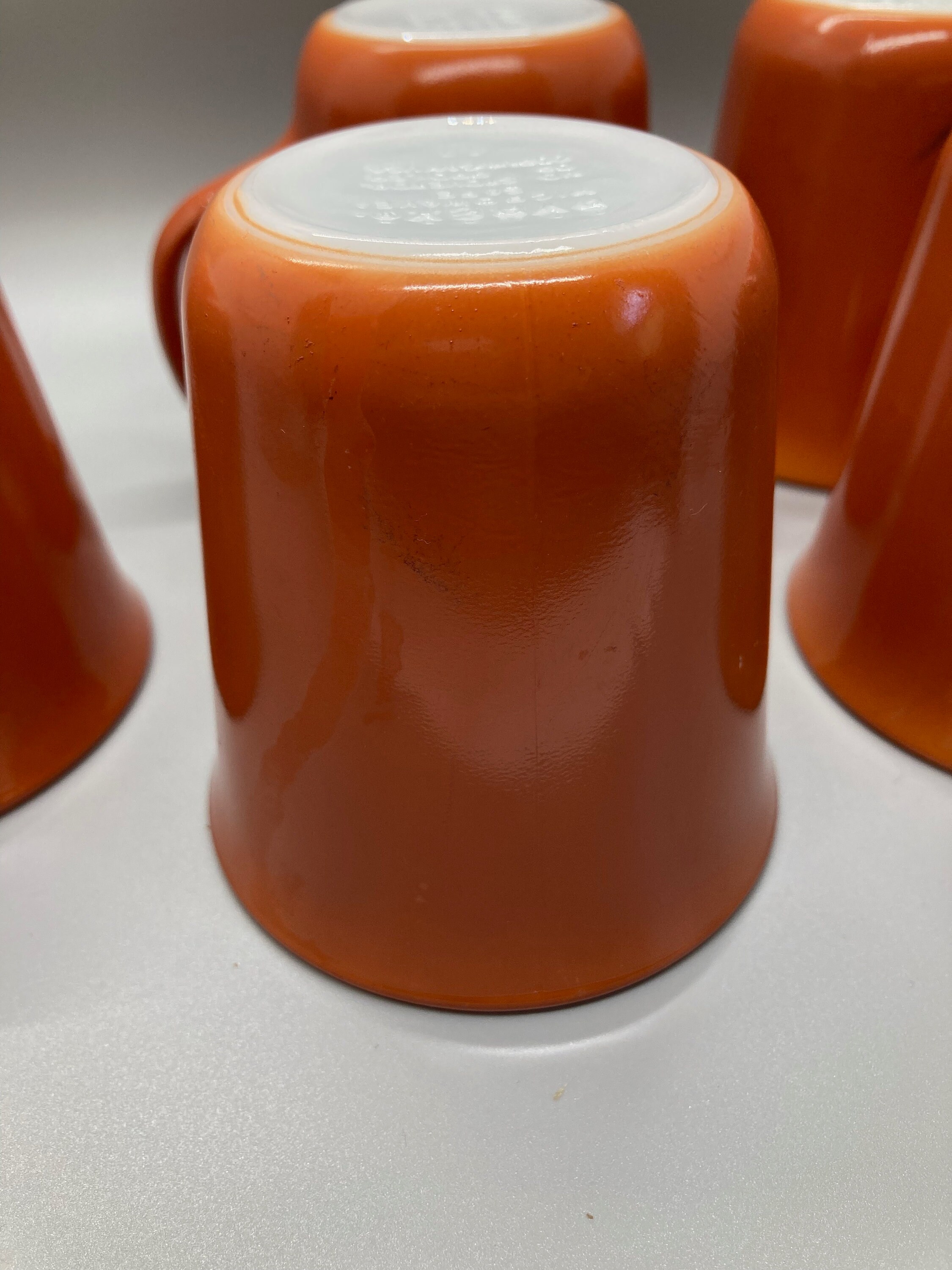 Six Vintage 1960/70's Pyrex Burnt Orange Coffee Mugs - Etsy