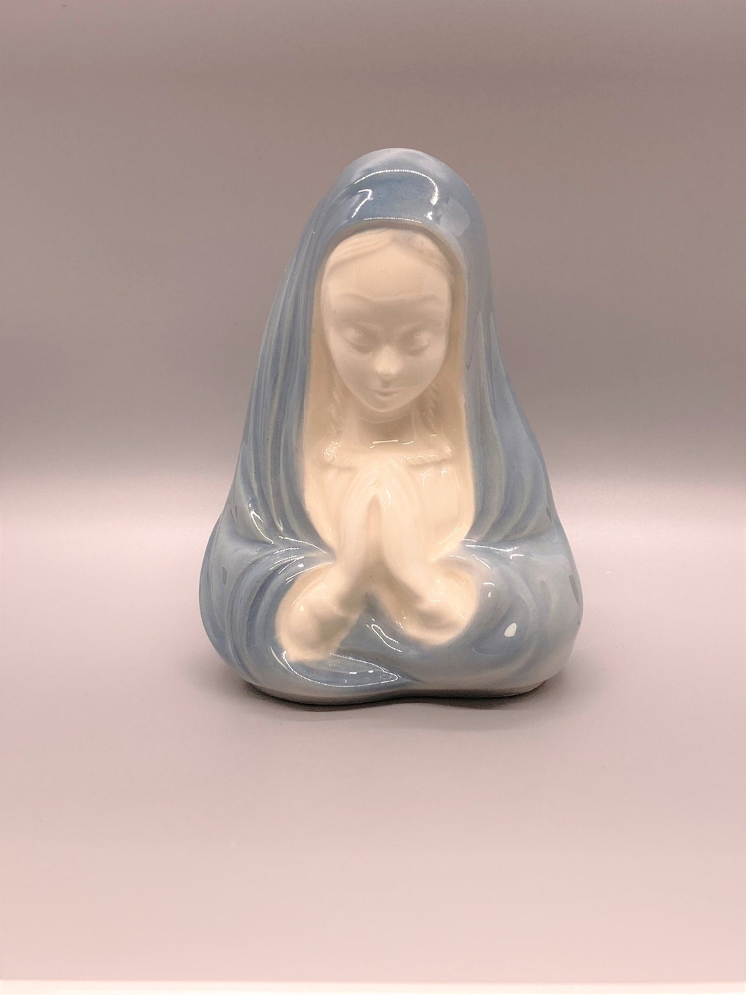 Vintage Royal Windsor Blessed Virgin Mary Planter Jardiniere With Blue ...
