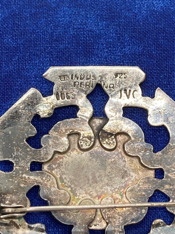 Vintage Indistria Peruana Peru Pin or Pendant Stamped… - Gem