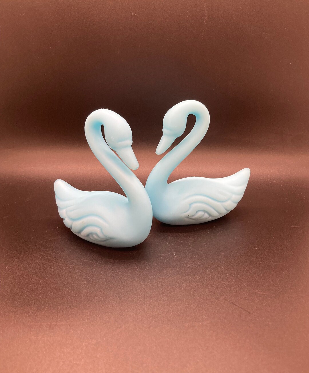 SINGLE Vintage Fenton Blue Satin Swan Figurine Paperweight - Etsy
