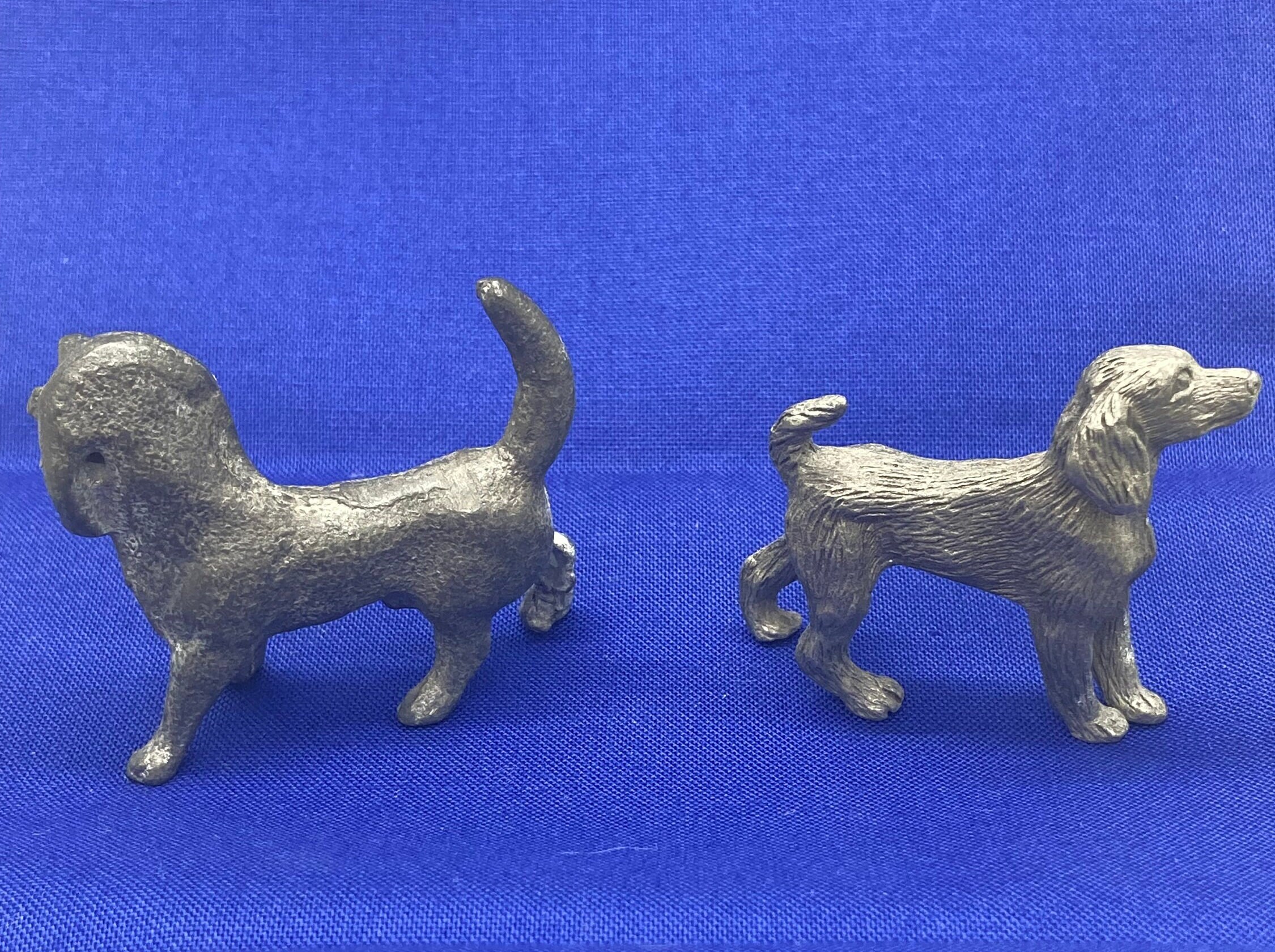 Pair of Vintage Cast Pewter Dogs - Etsy