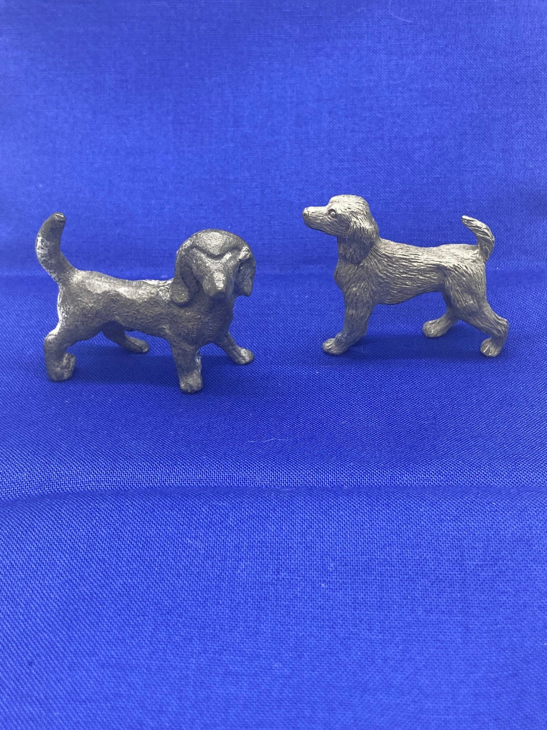 Pair of Vintage Cast Pewter Dogs - Etsy