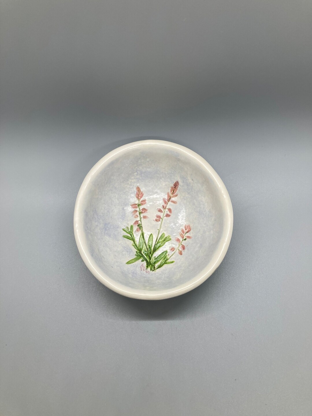 Vintage 1999 Salt Marsh Pottery Wall Hanging Bowl With Pressed Flowers ...