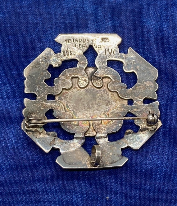 Vintage Indistria Peruana Peru Pin or Pendant Stamped… - Gem