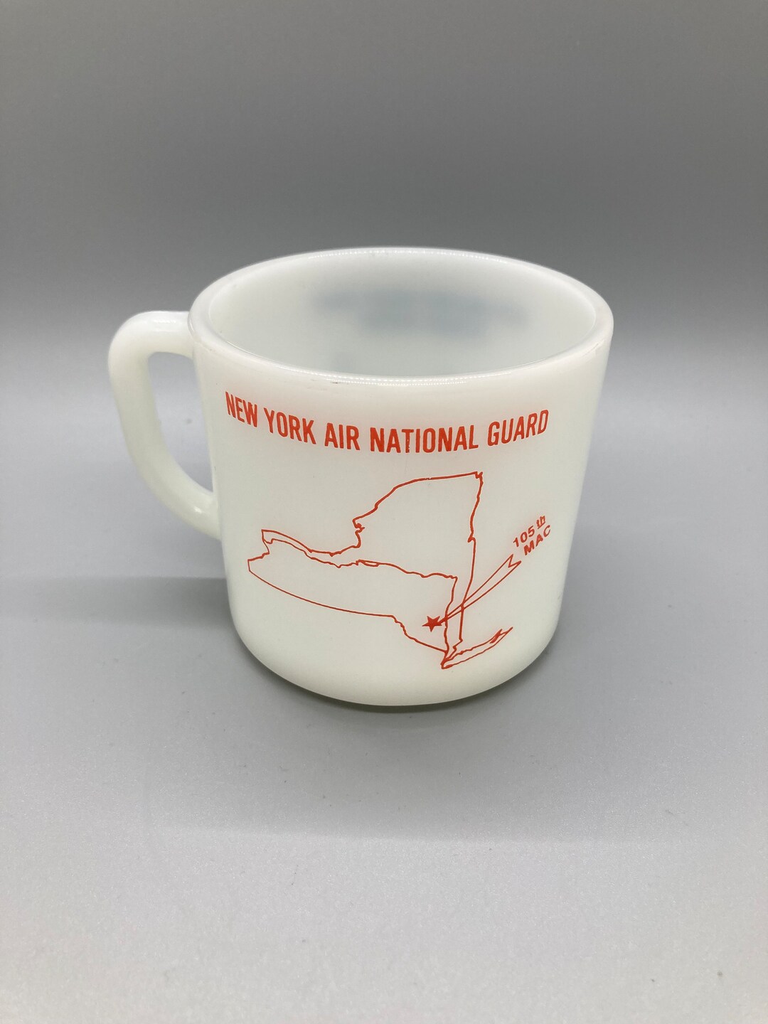 Vintage Anchor Hocking Milk Glass Stewart Air National Guard Base Mug ...