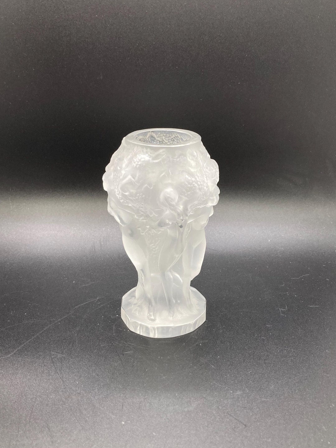 Vintage Art Deco Frosted Glass Desna Style Bohemian Czech Glass Vase ...