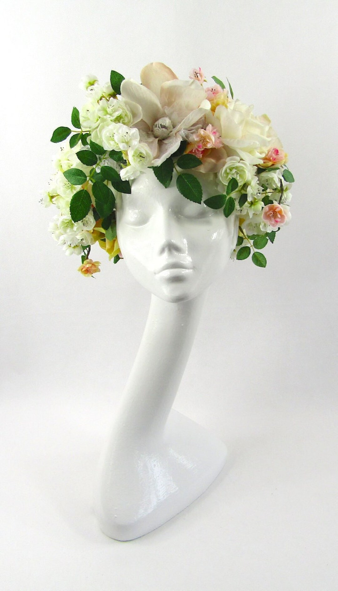 Flower Head Crown Large Weddings Garden Party Races Festival - Etsy
