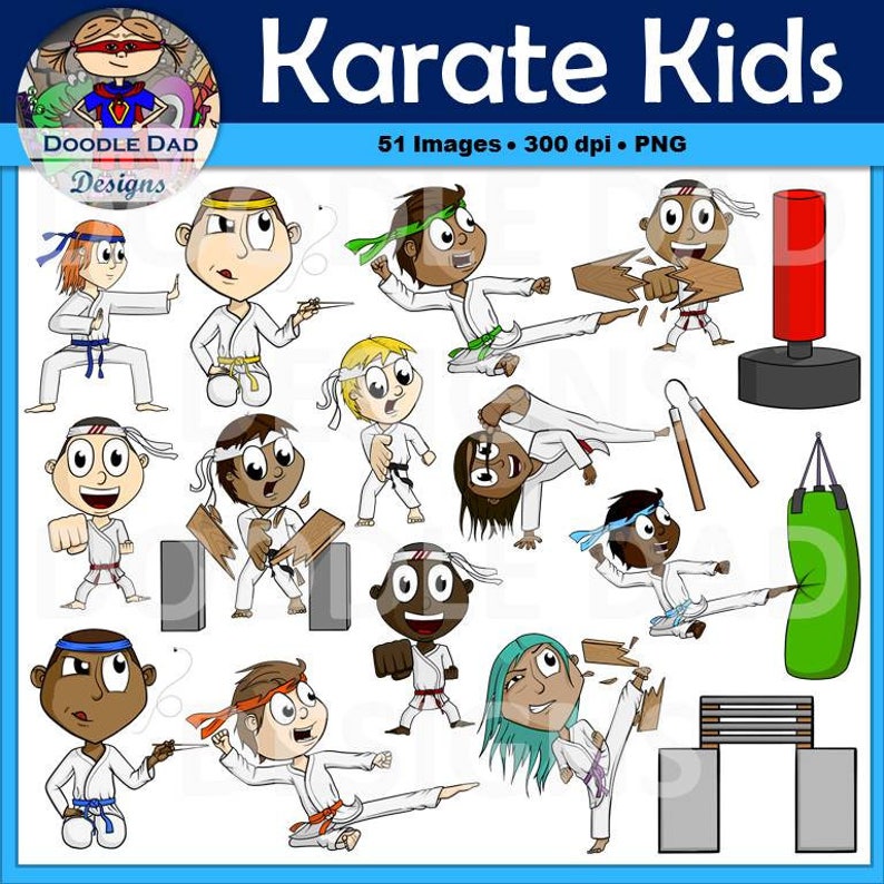 Karate Kids Clip Art (martial Arts, Sports, Judo) - Etsy