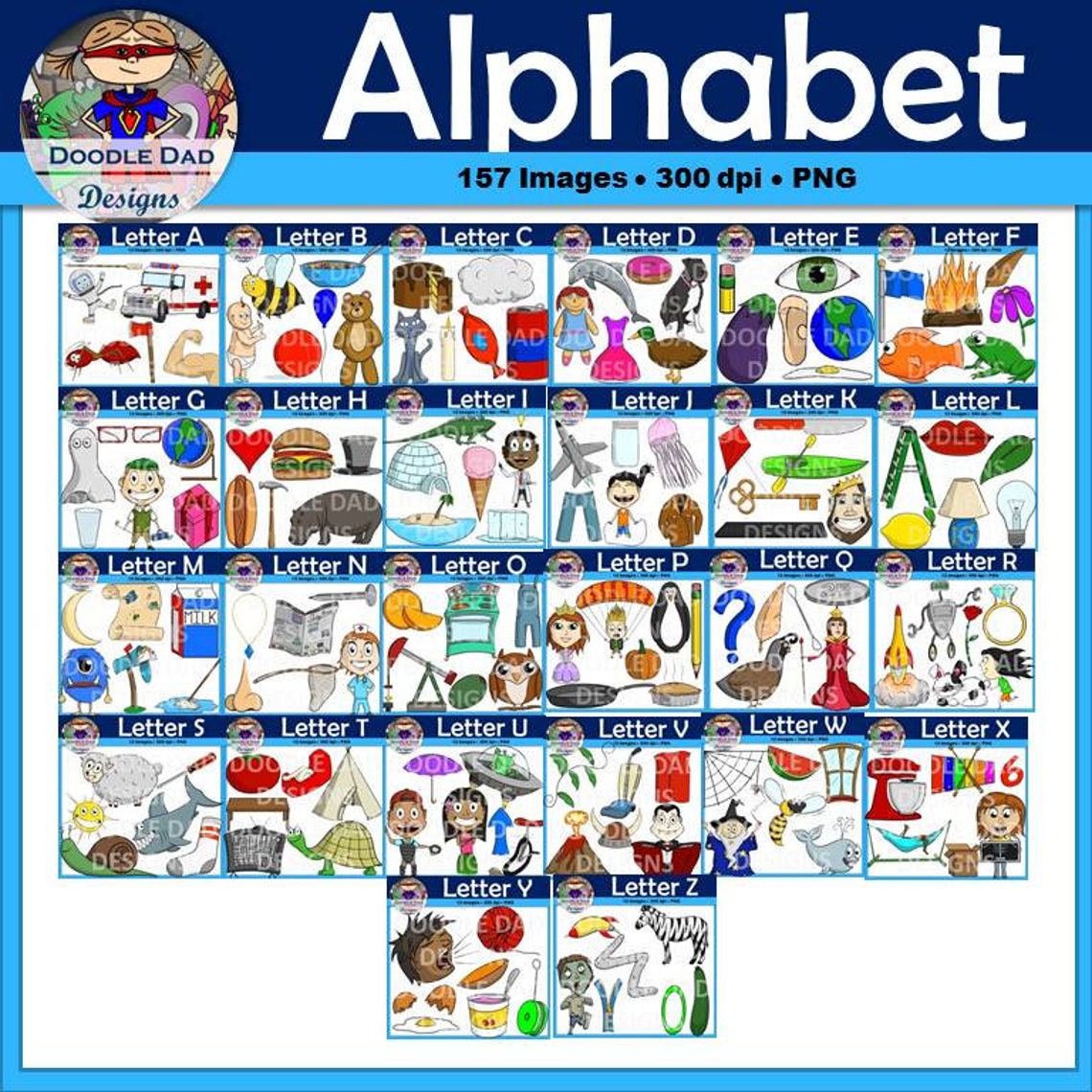 Alphabet Clip Art Bundle, Variety Pack, Starter Set, Mega Bundle - Etsy