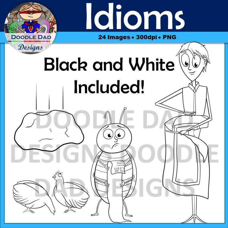 Idioms Clip Art (pigs Fly, Cat Out of Bag, Couch Potato, Piece of Cake ...