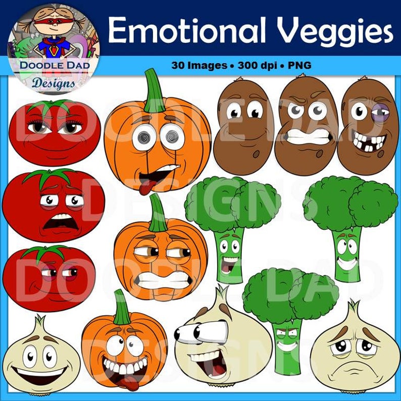 Vegetables With Emotions (veggies, Happy, Sad, Angry, Healthy ...