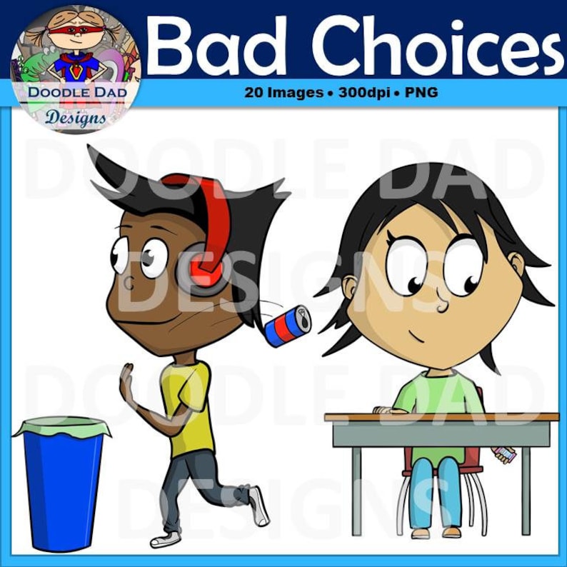 Bad Choices Clip Art (behavior, Negative, Rules, Counseling) - Etsy