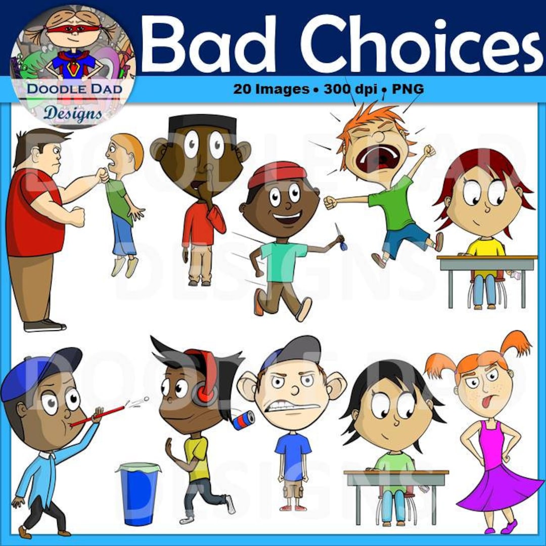 Bad Choices Clip Art (behavior, Negative, Rules, Counseling) - Etsy Bad Choices Clip Art (behavior, Negative, Rules, Counseling) - Etsy