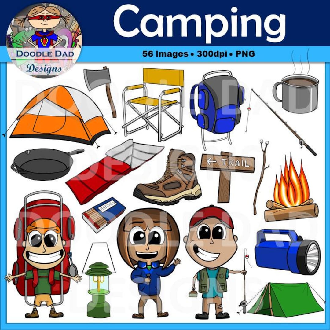 Camping Clip Art (hiking, Backpacking, Outdoors, Survival, Fishing) - Etsy
