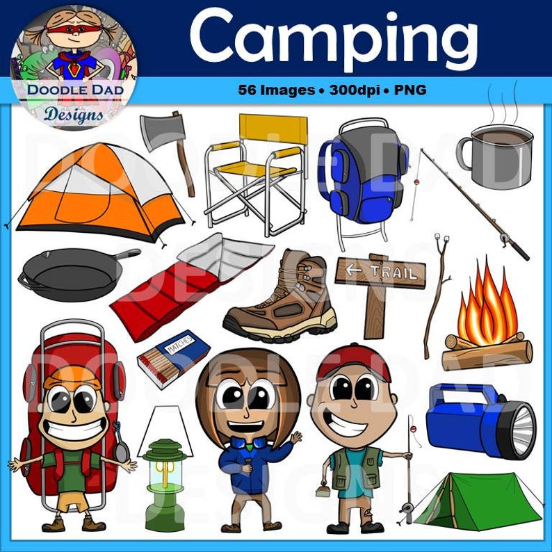 Camping Clip Art (hiking, Backpacking, Outdoors, Survival, Fishing) - Etsy