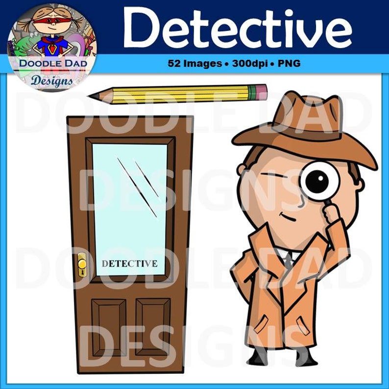 Detective Clip Art (spy, Sherlock Holmes, Disguise, Magnifying Glass ...