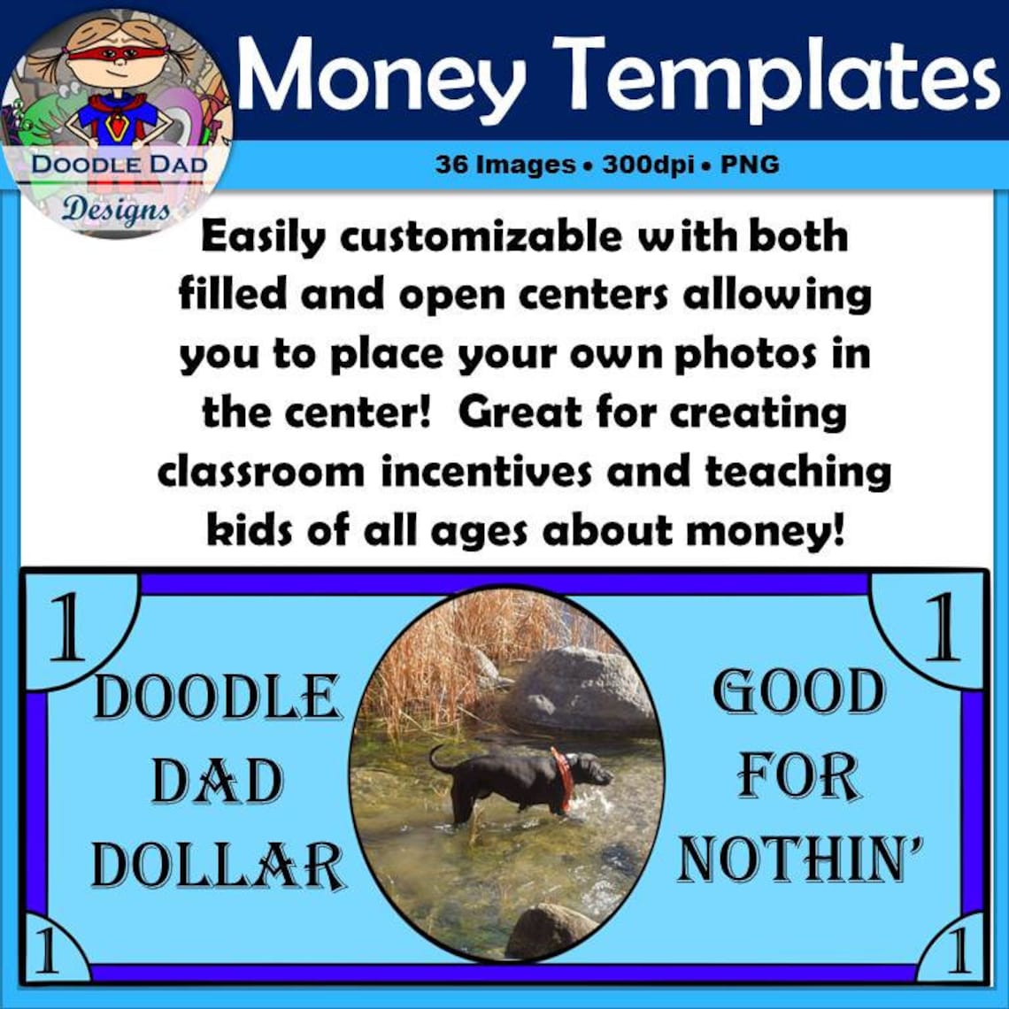 Money Template Clip Art (customizable, Currency, Finance, Reward, Bucks ...