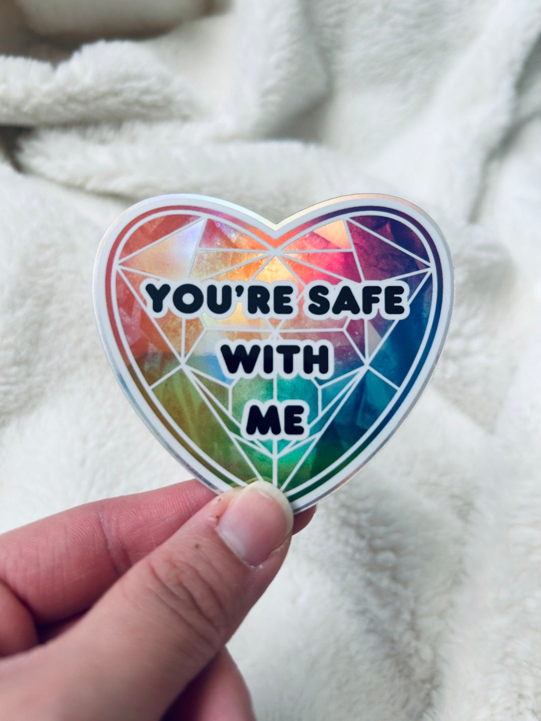 Youre Safe With Me Holographic Vinyl Sticker - Etsy