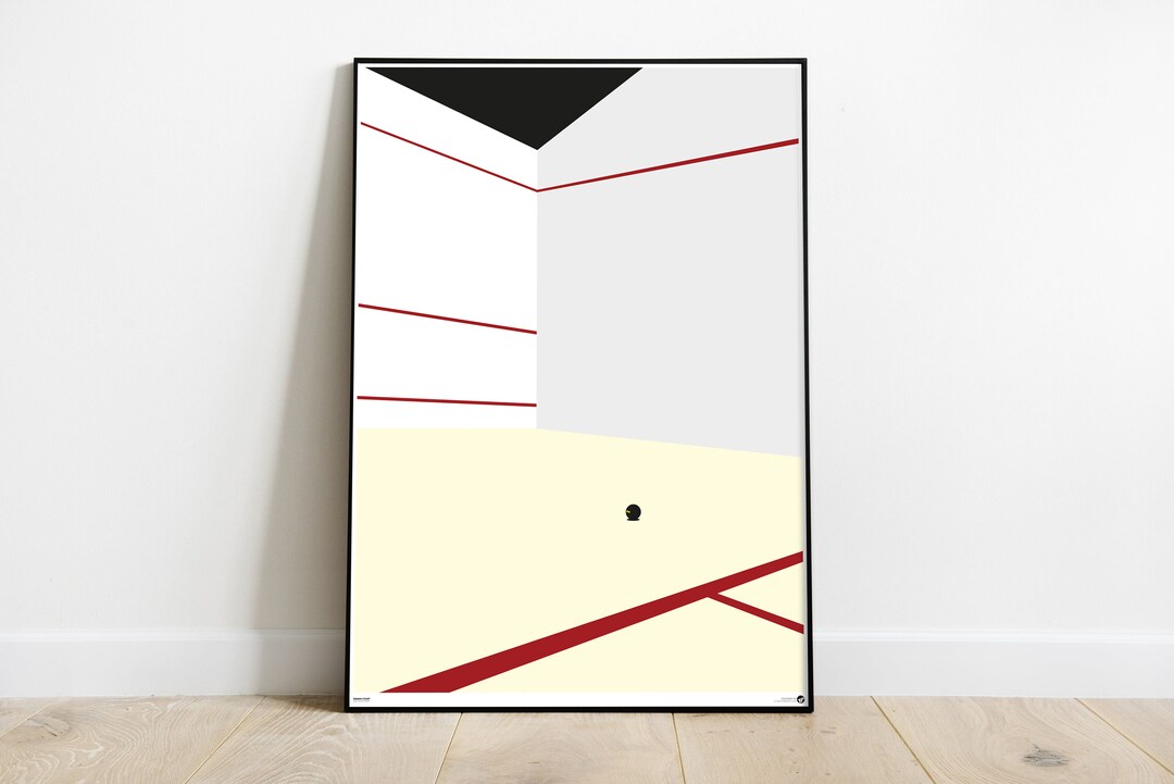 Squash Court, Print, Illustration, Gift, Wall Print, Decoration, Sport ...