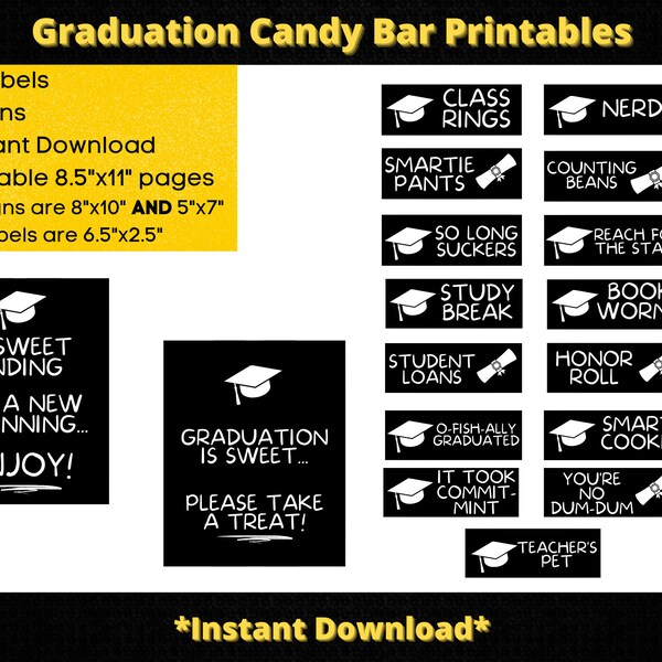 Graduation Candy Bar Signs - Etsy
