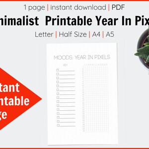 Year in Pixels Mood Tracker Mood Tracker A Year in Pixels - Etsy