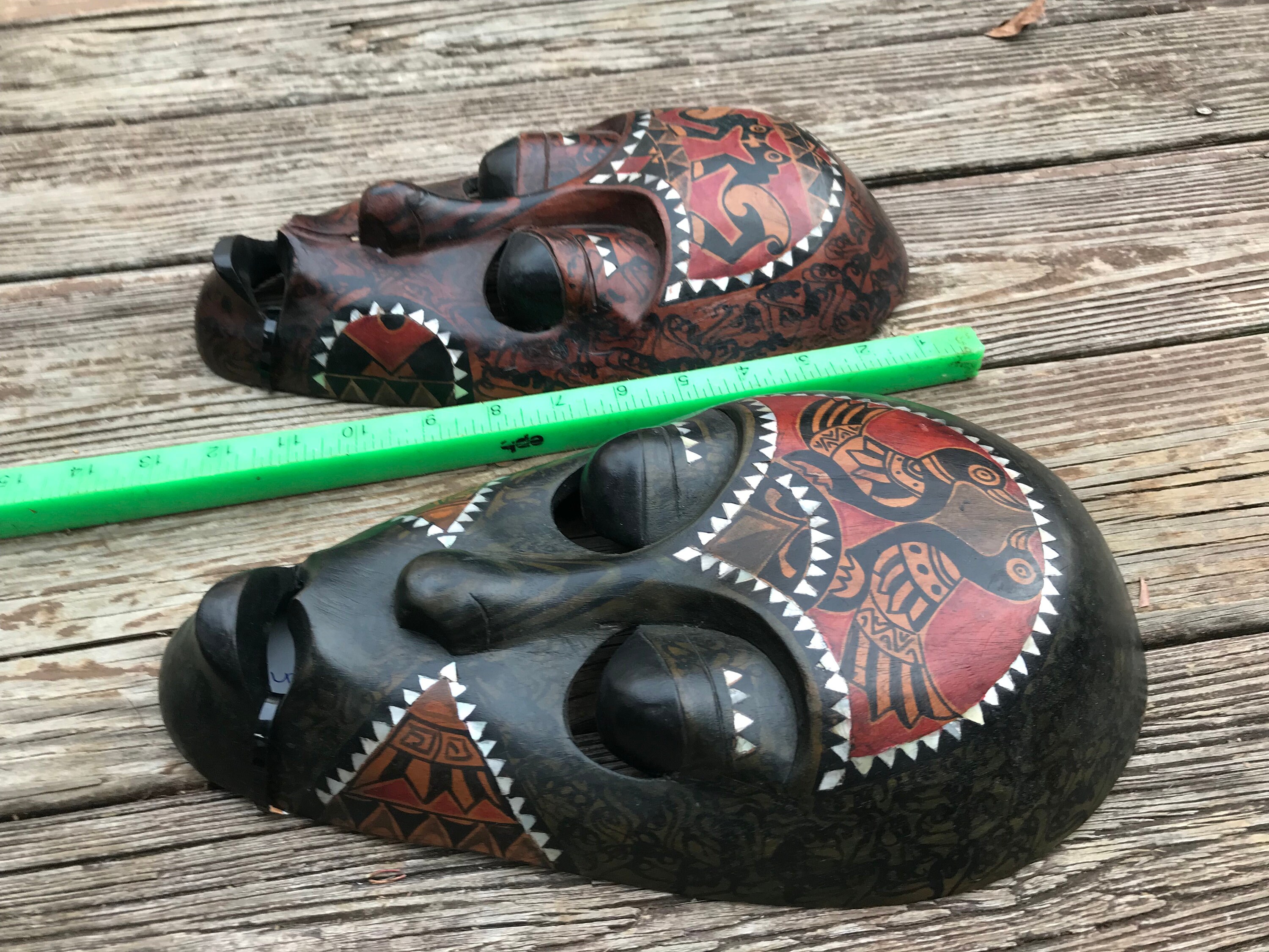 Pair of Beautiful Antique Indonesian Hand Carved Mask Wall - Etsy