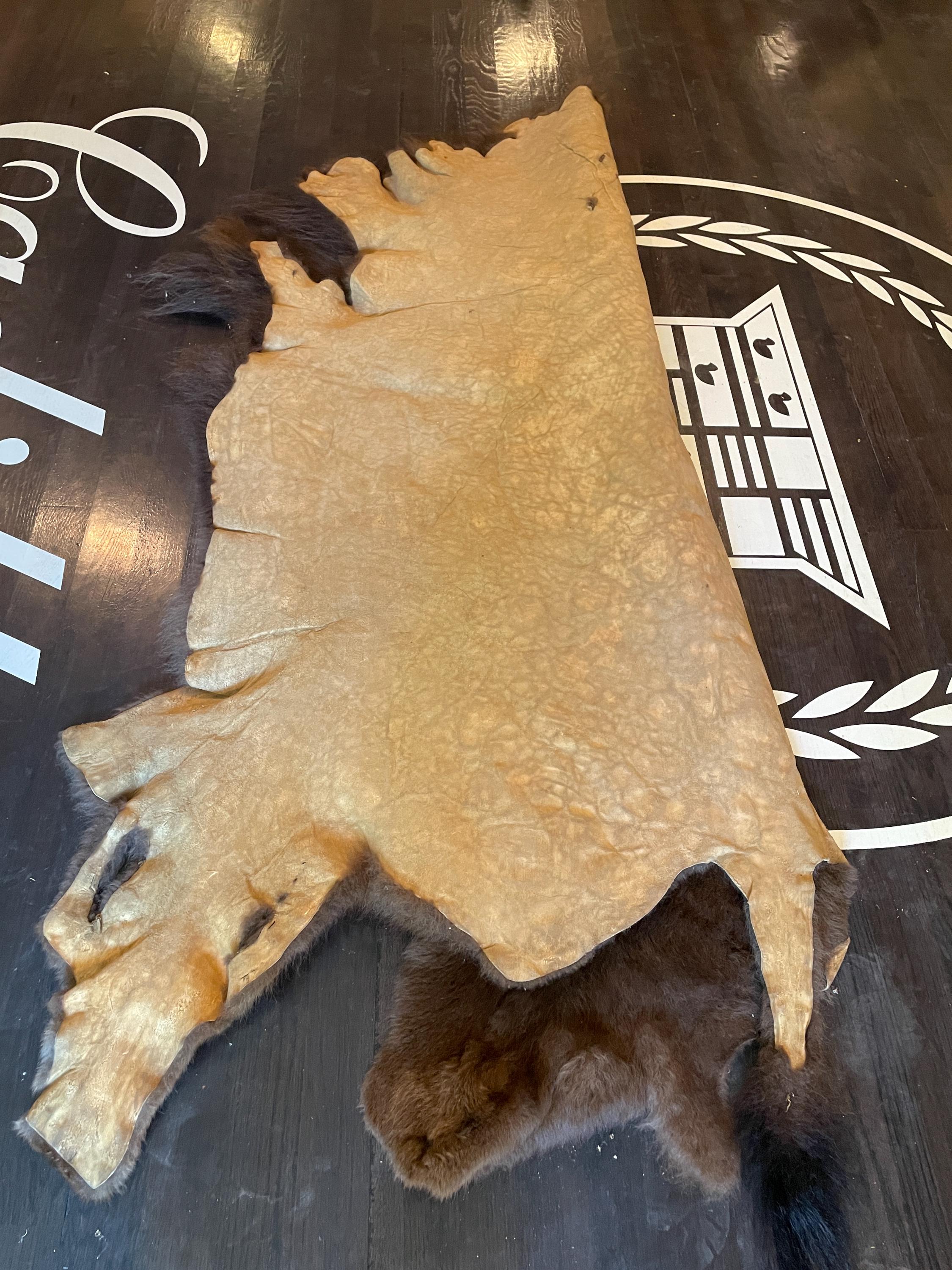 Western Large.tanned BISON/BUFFALO /skin/hide Log Cabin Hunting Lodge ...