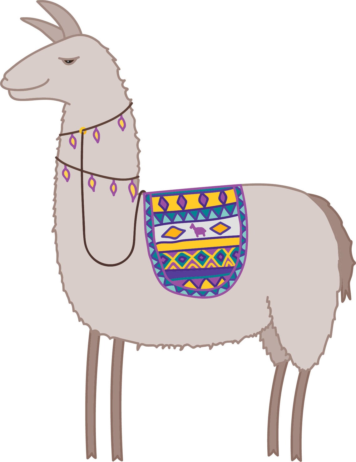 Llama Clipart Set, Hand Drawn Clip Art Illustrations of Llamas - Free ...
