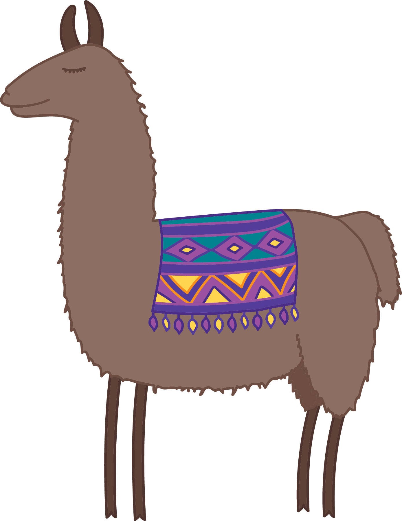 Llama Clipart Set, Hand Drawn Clip Art Illustrations of Llamas - Free ...