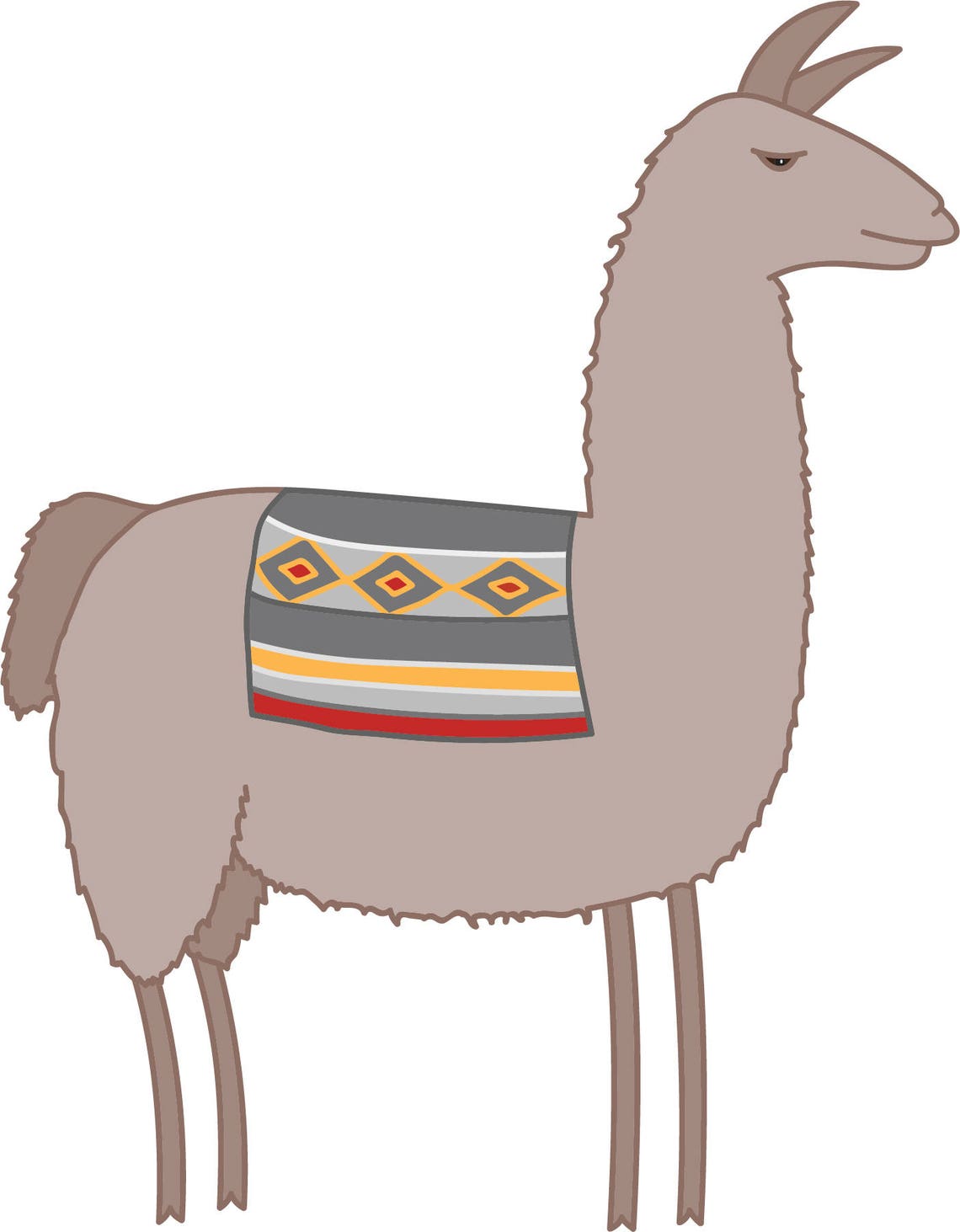 Llama Clipart Set, Hand Drawn Clip Art Illustrations of Llamas - Free ...