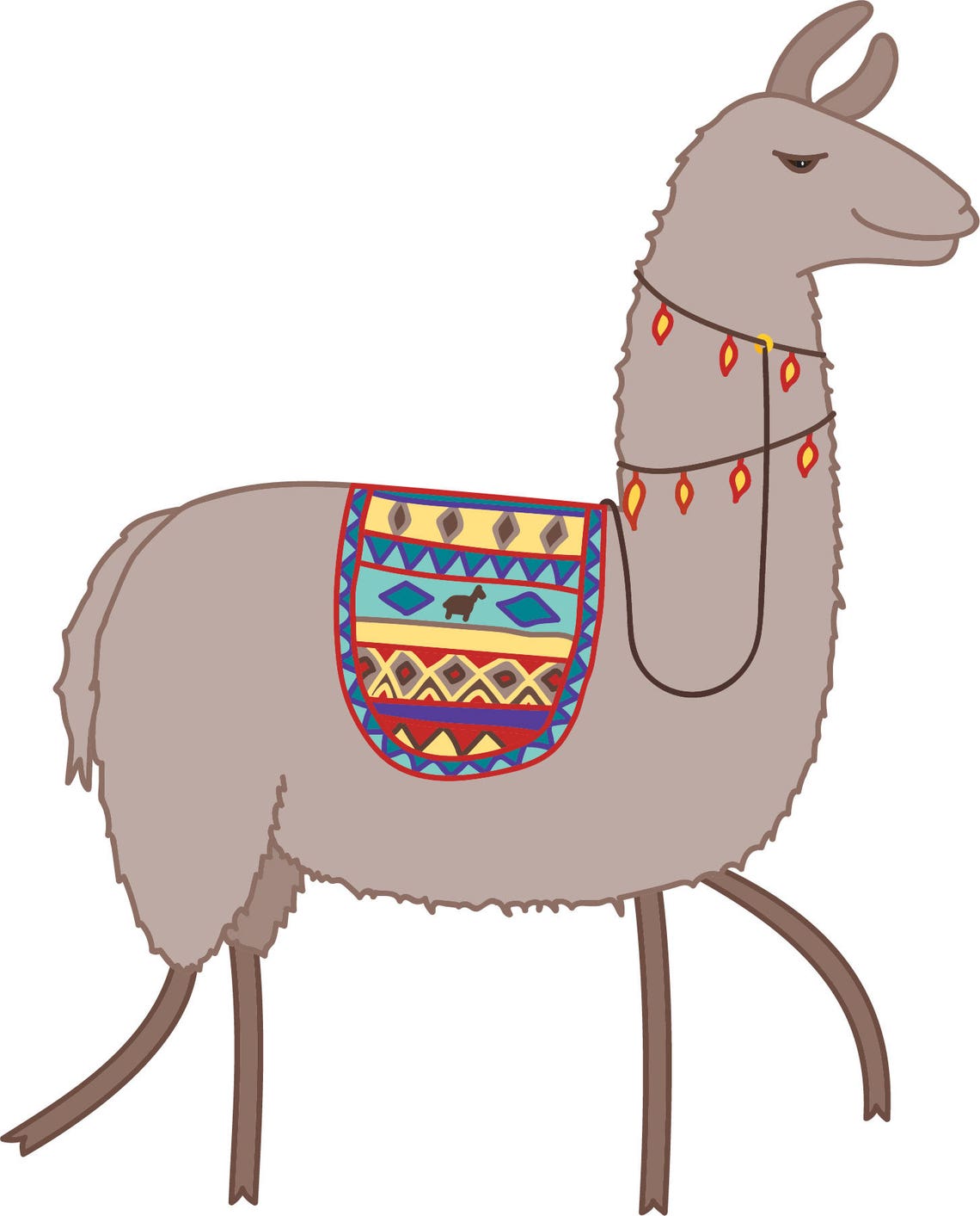 Llama Clipart Set, Hand Drawn Clip Art Illustrations of Llamas - Free ...