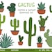 Cactus Clipart Set, Hand Drawn Clip Art Illustrations of Desert Cacti ...