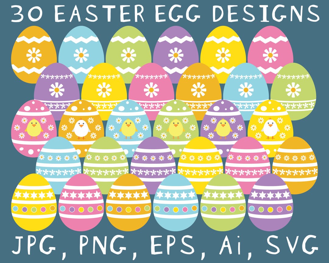 Easter Egg Clipart Images, Instant Download, JPG, PNG and Vector Files ...