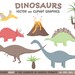 Dinosaur Clipart Set, Illustrations of Prehistoric Clip Art Graphics ...