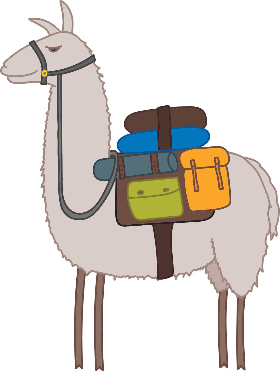 Llama Clipart Set, Hand Drawn Clip Art Illustrations of Llamas - Free ...