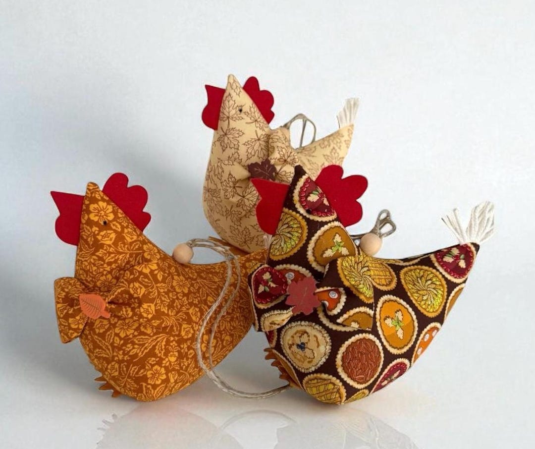 Chickens Fall Harvest - on Twine - Door Hanger Garland - Stuffed ...